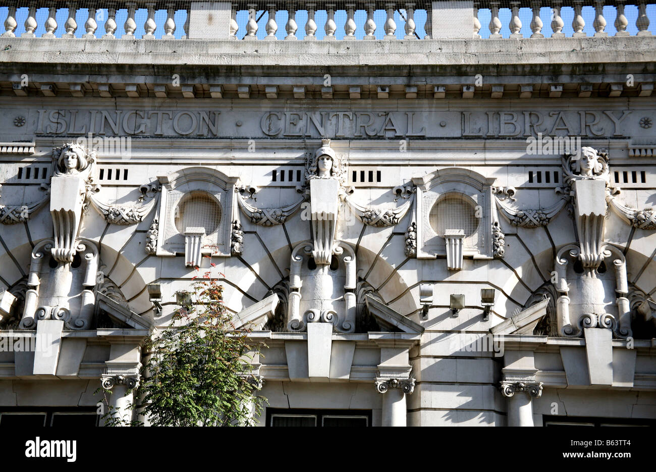 Islington Central Library London, detail Stock Photo - Alamy