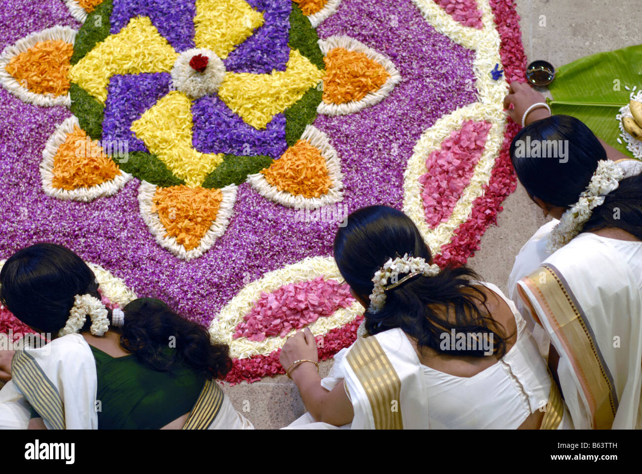 FLORAL DECORATIONS DURING ONAM IN KERALA Stock Photo - Alamy