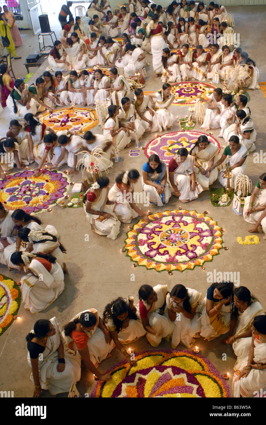 FLORAL DECORATIONS DURING ONAM IN KERALA Stock Photo - Alamy