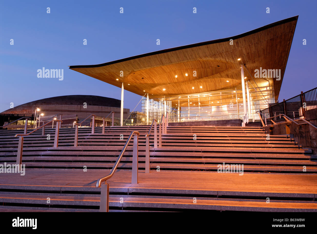 The Welsh National Assembly Senedd building in Cardiff Bay Stock Photo ...