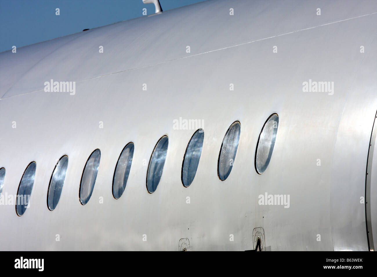 The metal skin of the outside of a private airplane Stock Photo - Alamy