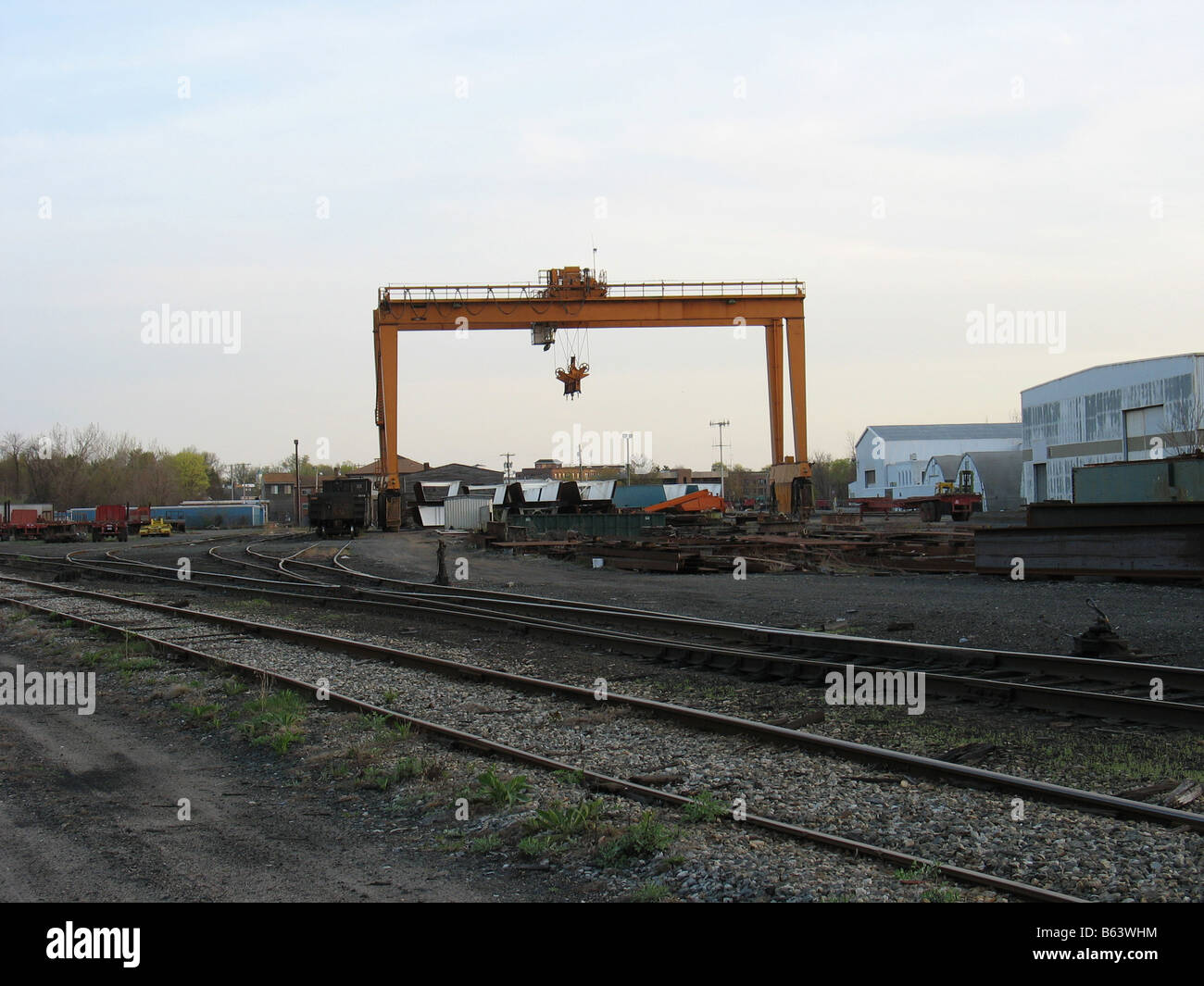 at the railroad station cargo loading unloading area Stock Photo - Alamy
