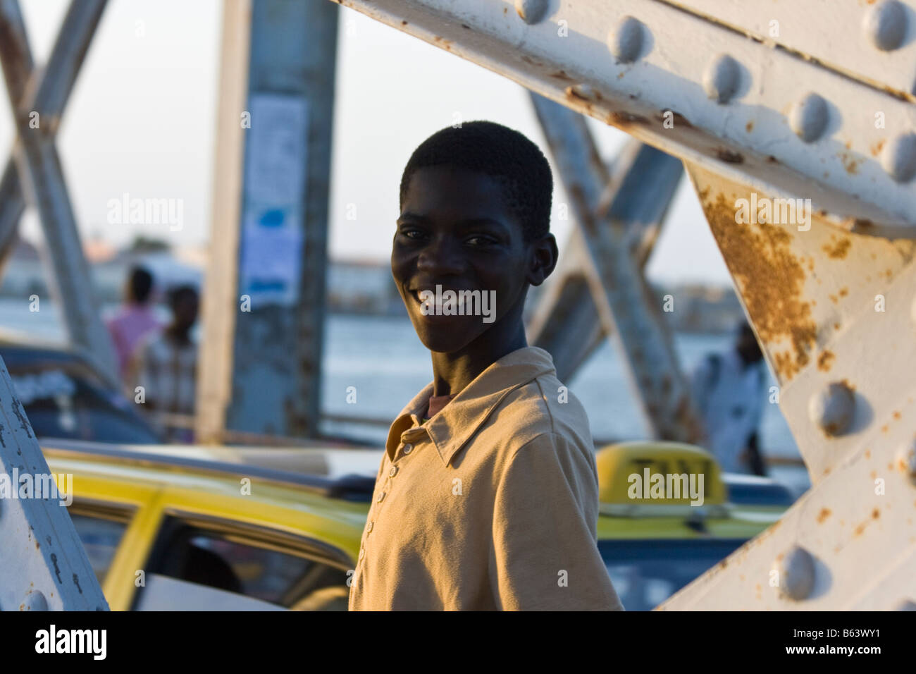 Senegalese Boy on the Faidherbe Bridge in St Louis in Senegal Africa ...