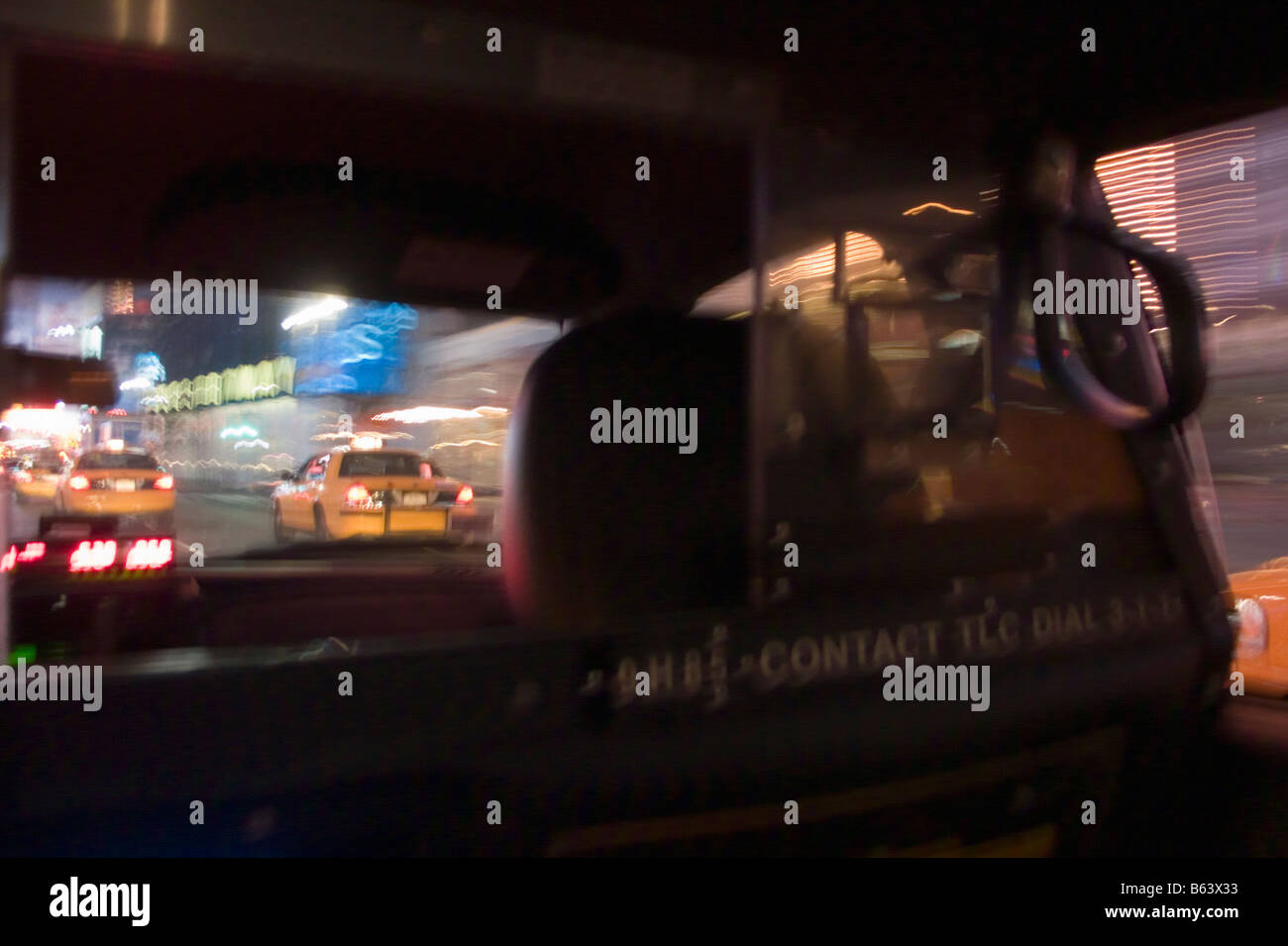 View from inside a moving tax cab Stock Photo - Alamy