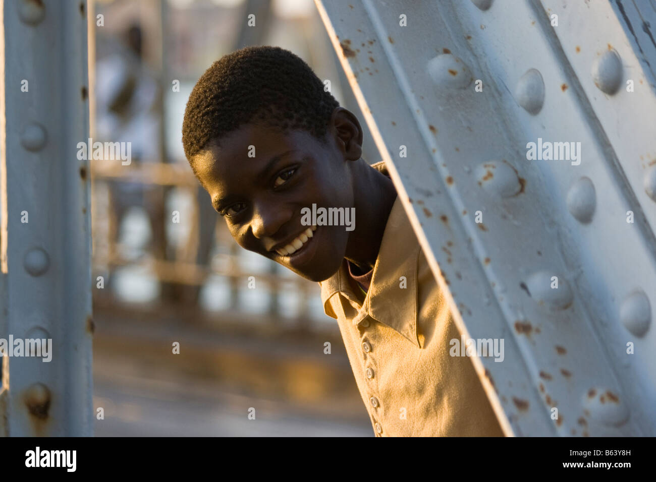 Senegalese Boy on the Faidherbe Bridge in St Louis in Senegal Africa ...