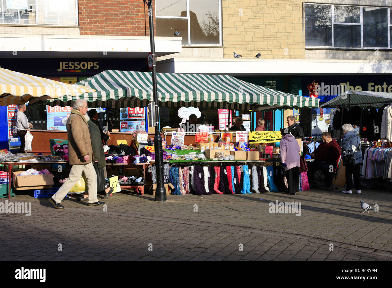 Weekly Market stalls selling cheap goods for with competitive prices ...