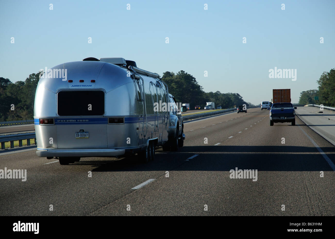 Airstream Excello 1000 travel trailer southbound on Interstate 95 USA ...
