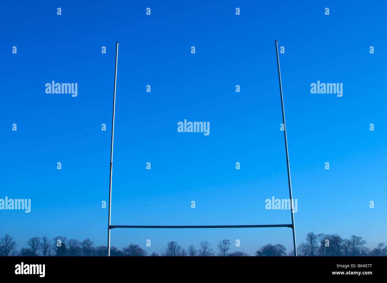 Rugby goal post Stock Photo - Alamy