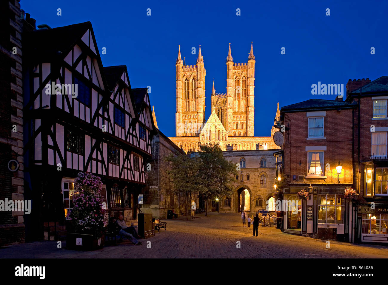 Lincoln Cathedral Exchequer Gate Town center typical houses ...