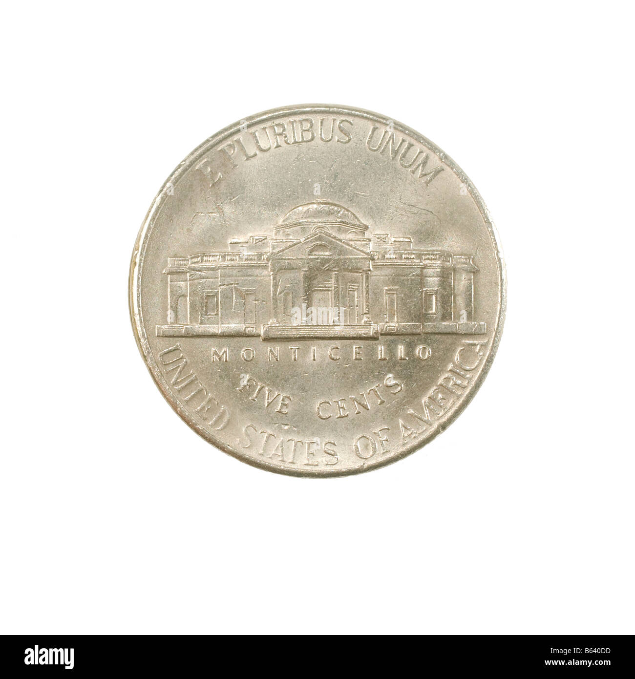 US one Nickel coin five cents isolated on white background Stock Photo ...