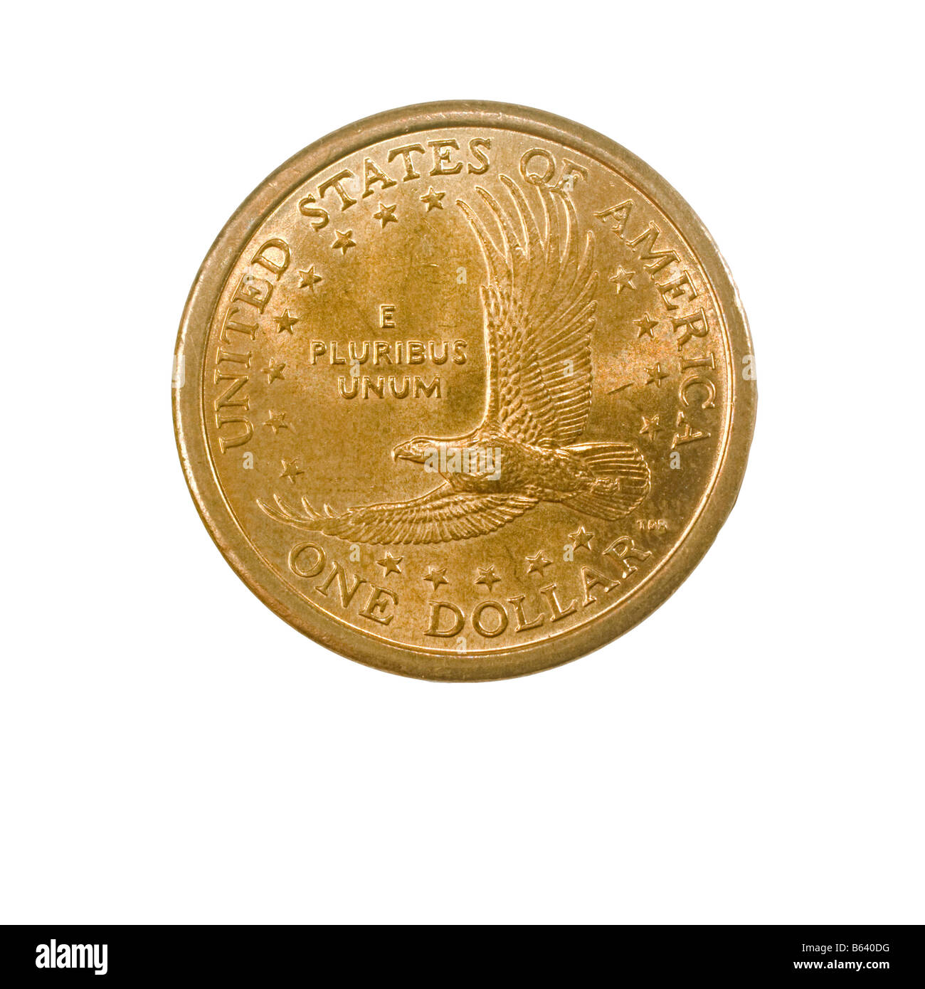 US one Dollar coin 100 cents isolated on white background Stock Photo ...