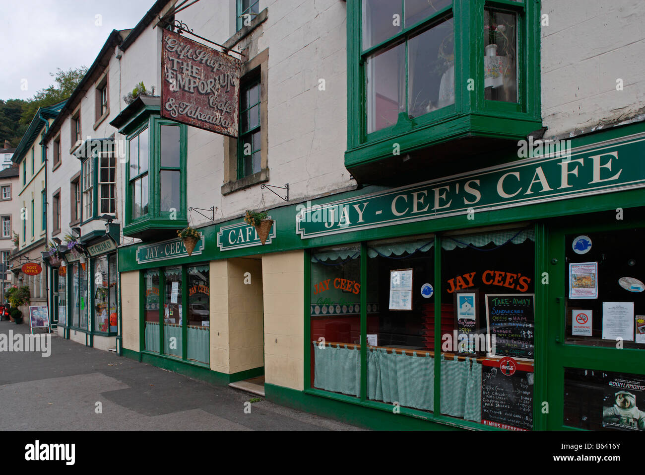 Matlock Bath Town center typical houses Victorian style Derbyshire the ...