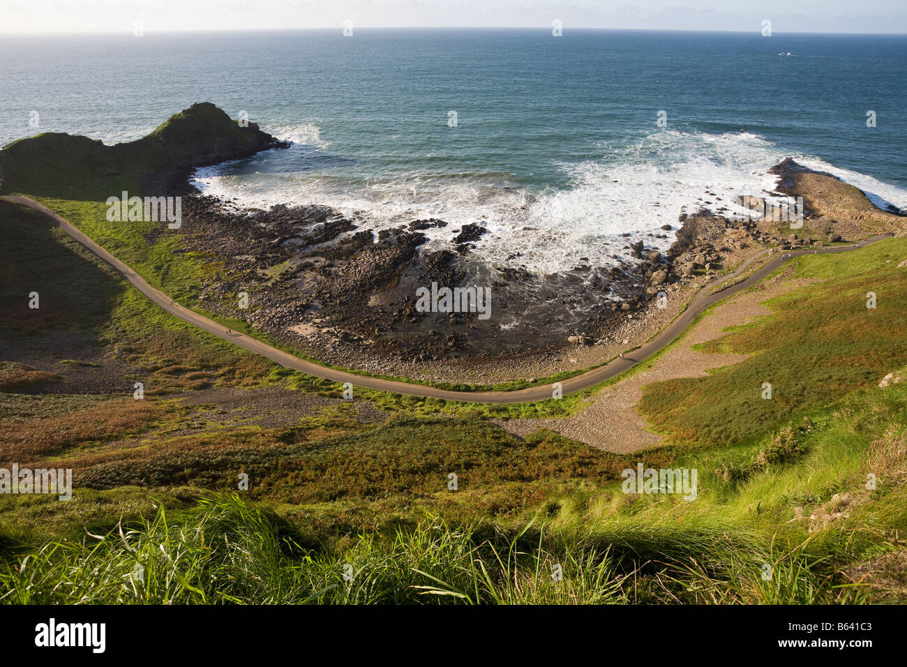 Coastal Footpath Curve: The curve of the path as it curves down from ...