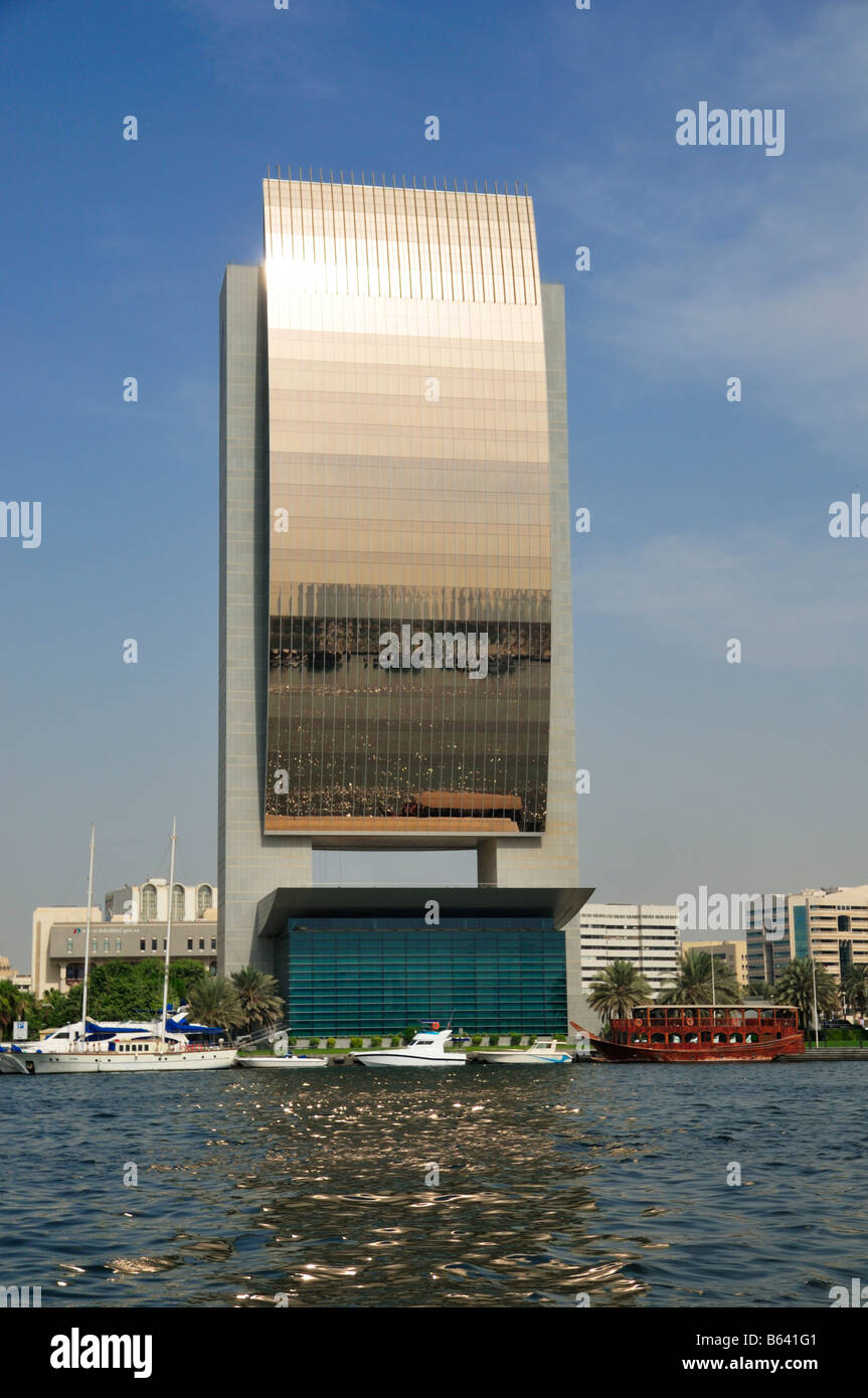 The Emirates National Bank of Dubai at the creek, Deira UAE Stock Photo ...