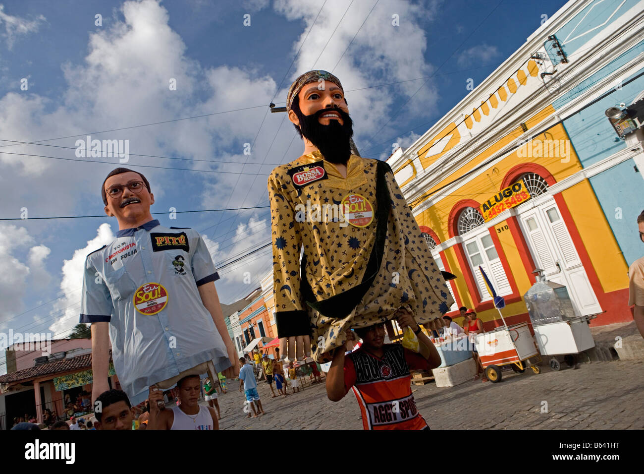 Brazil, Olinda, Giant papier-mache puppets used in carnival called ...