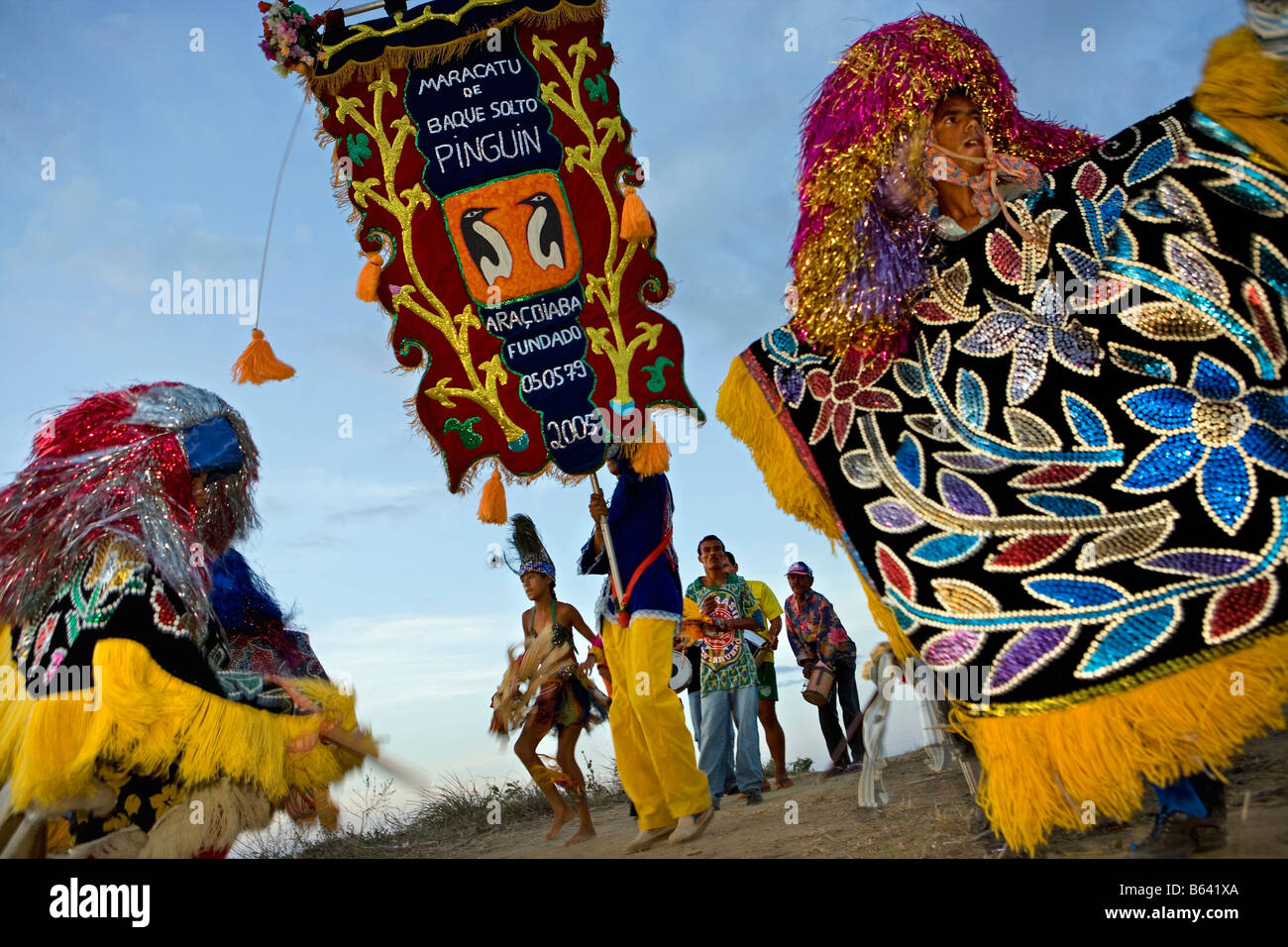 Brazil, Aracoiaba, Pernambuco, Performing 'maracatu' dance Typical for ...