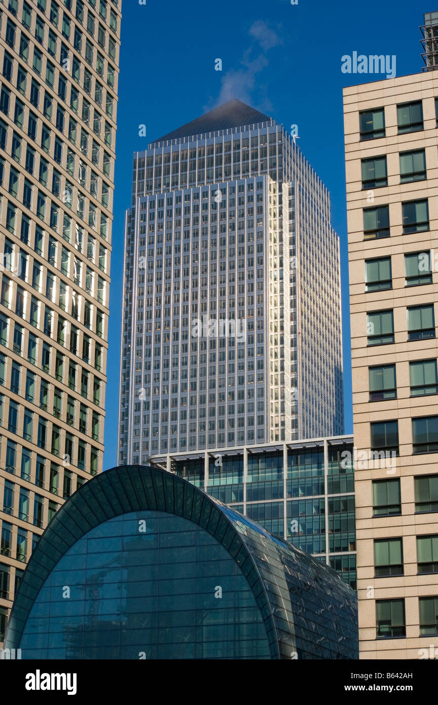 High rise office buildings Canary Wharf London England UK Stock Photo ...