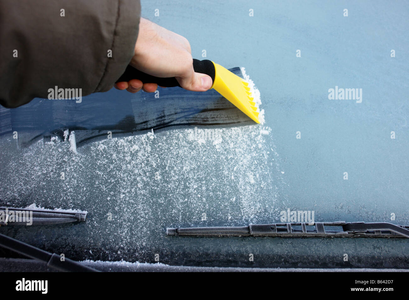 car windshield covered with ice Stock Photo - Alamy