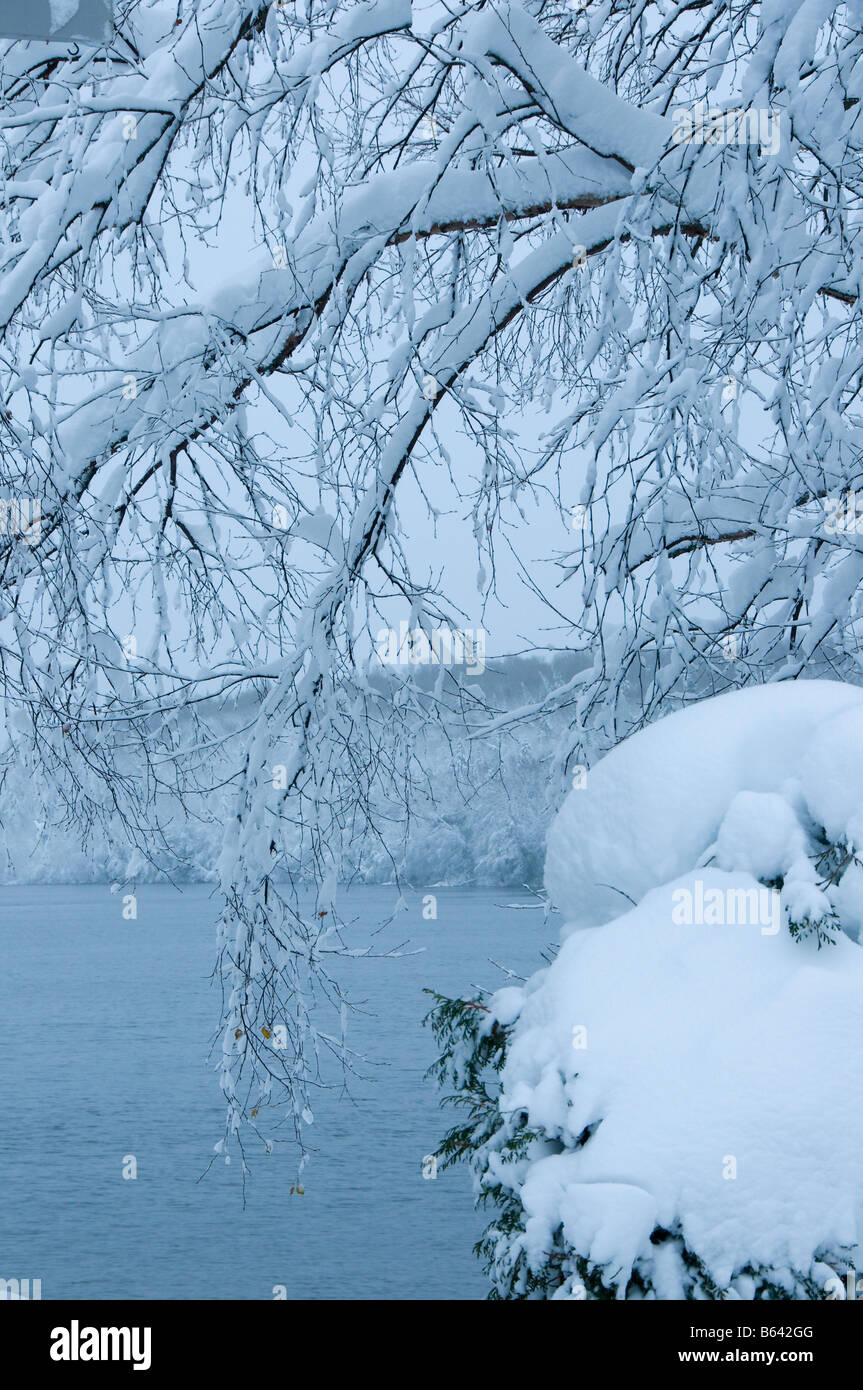 October snow storm in Quebec Canada Stock Photo - Alamy