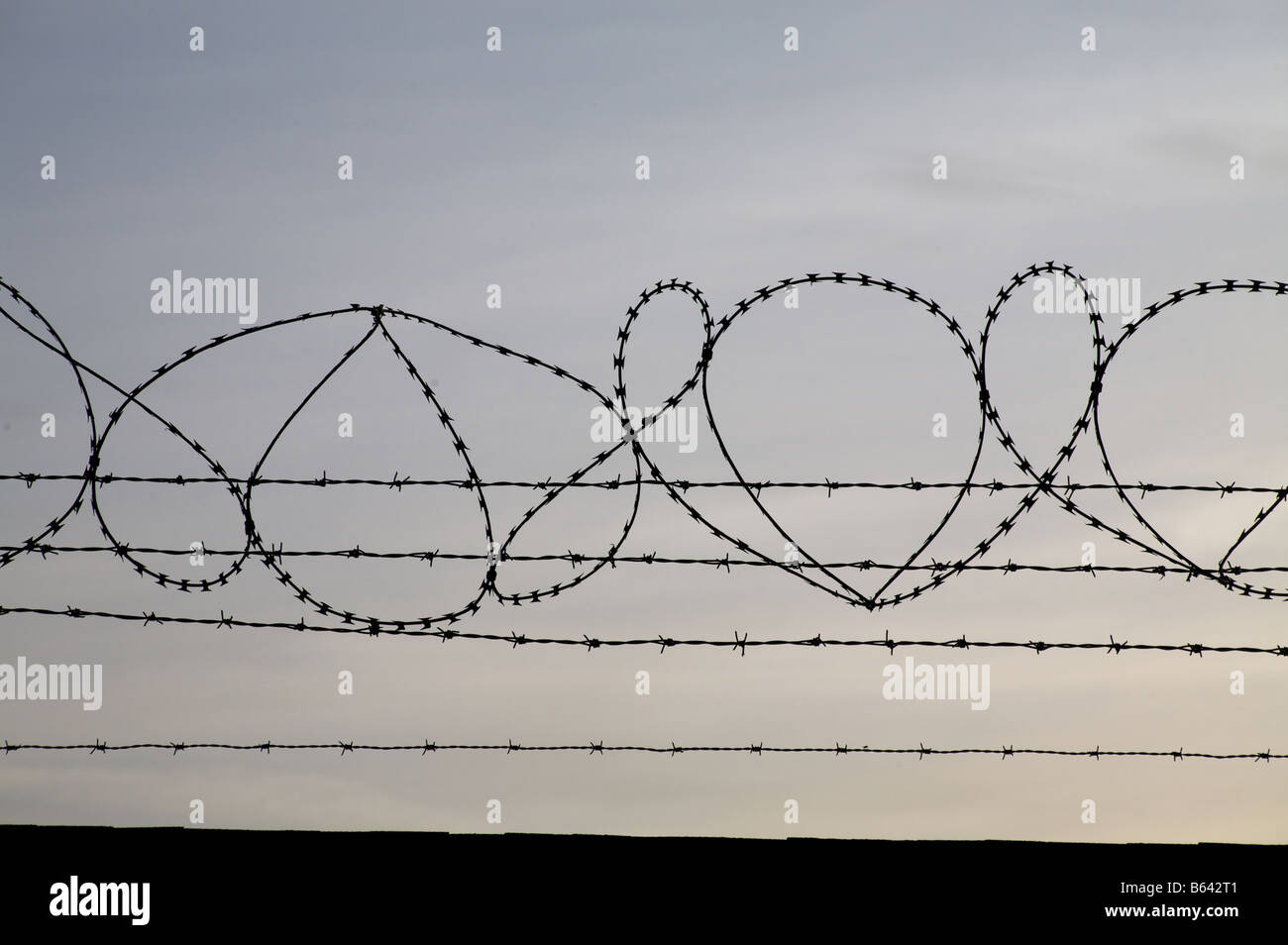 security fence, barbed wire Stock Photo - Alamy