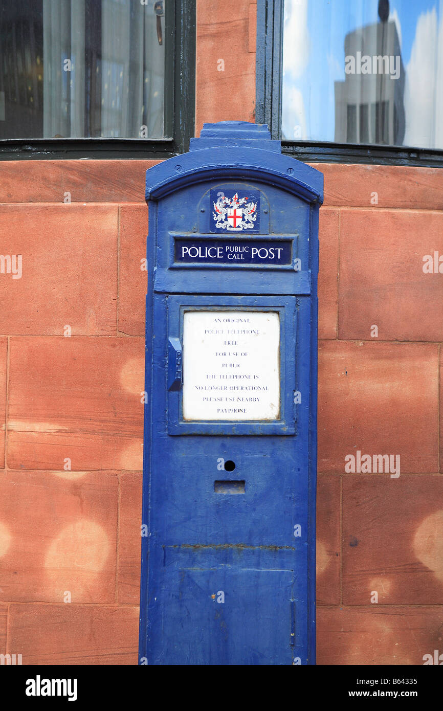 Police blue telephone box at Queen Victoria Street City of London ...