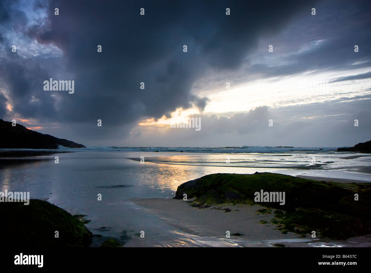 Irish sunset over a beach Stock Photo - Alamy