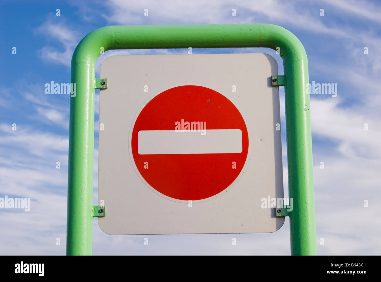No Entry road traffic sign in the uk Stock Photo - Alamy