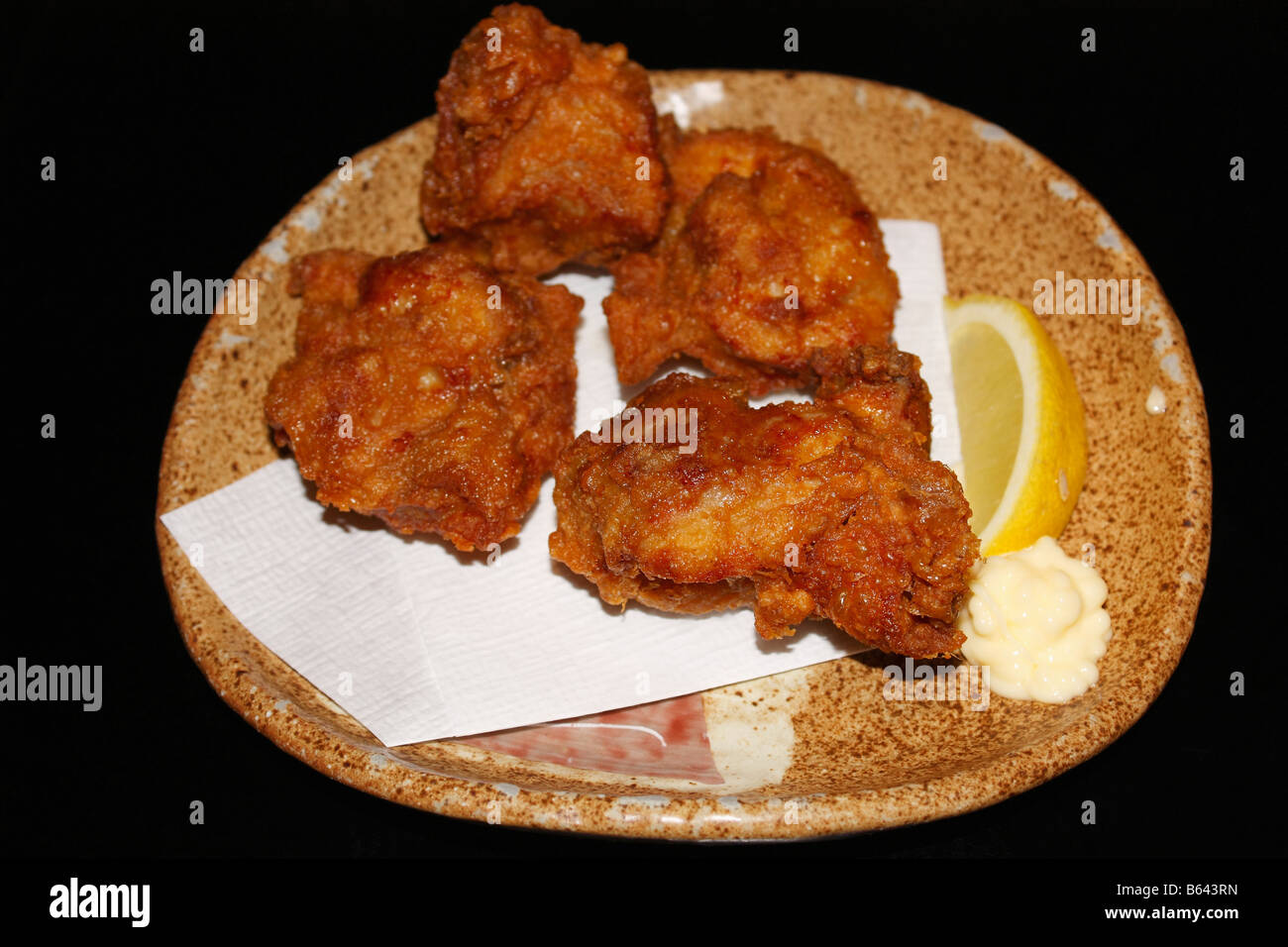 Fried chicken food plate Stock Photo - Alamy