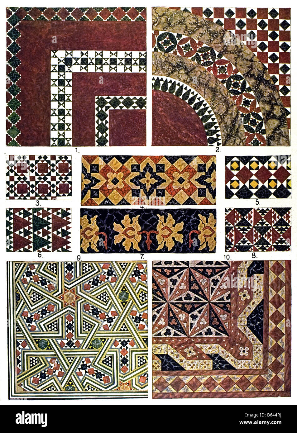 Gothic Ornament in Italy, Marble floor tessellation Stock Photo - Alamy