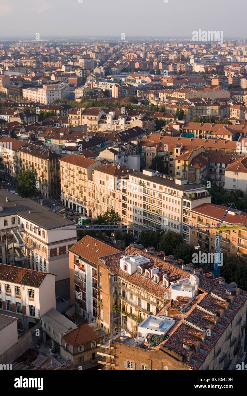 Veiw of the city of Turin Italy from the Mole Antonelliana tower Stock ...