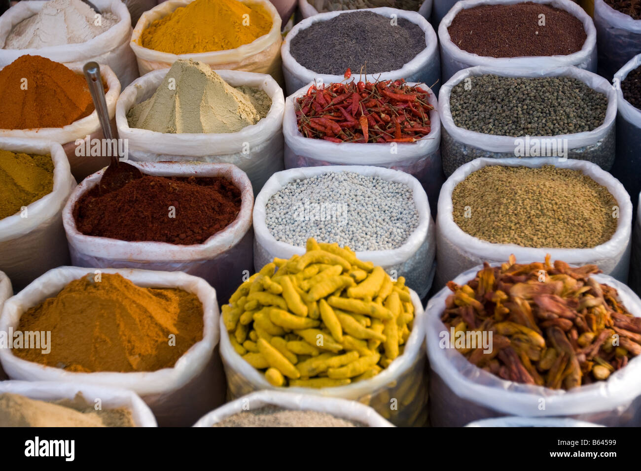 Saffron and other spices used in cooking to give taste and flavor to ...