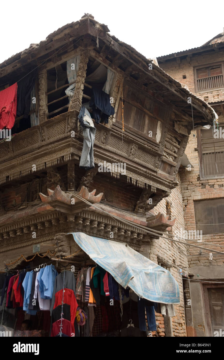 Old wooden building in central Kathmandu, Nepal Stock Photo - Alamy