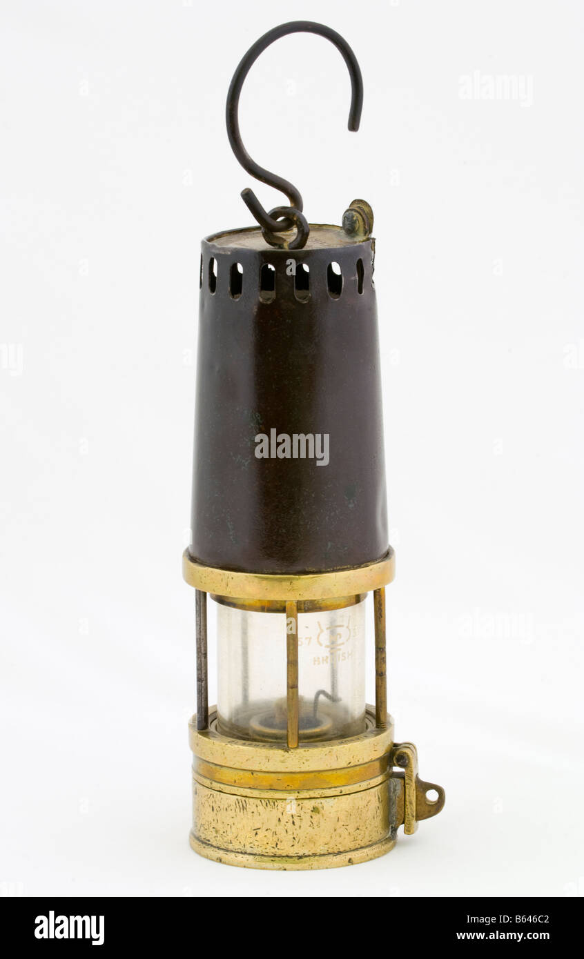 Miners safety lamp made by Richard Johnson Clapham and Morris Ltd of ...