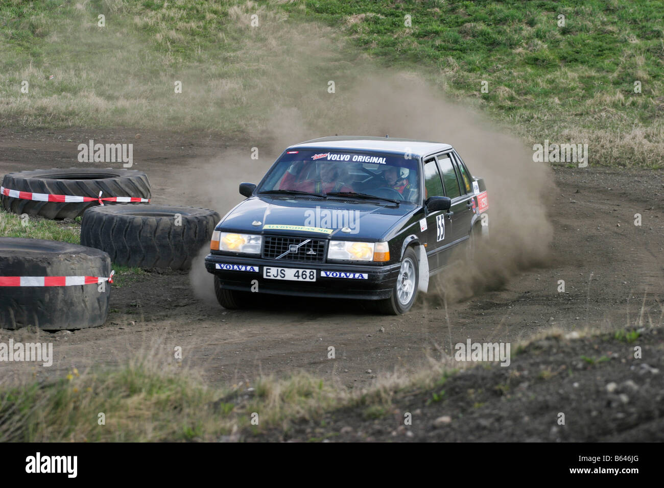 Volvo rally car in a race Stock Photo - Alamy