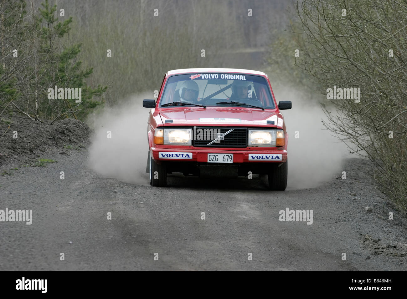 Volvo rally car in a race Stock Photo - Alamy