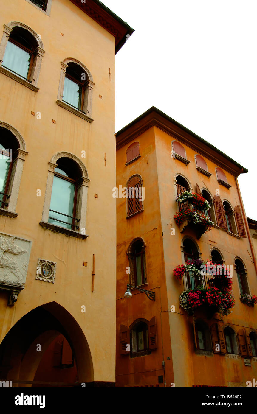 Old palaces of the Belluno town, Italy Stock Photo - Alamy