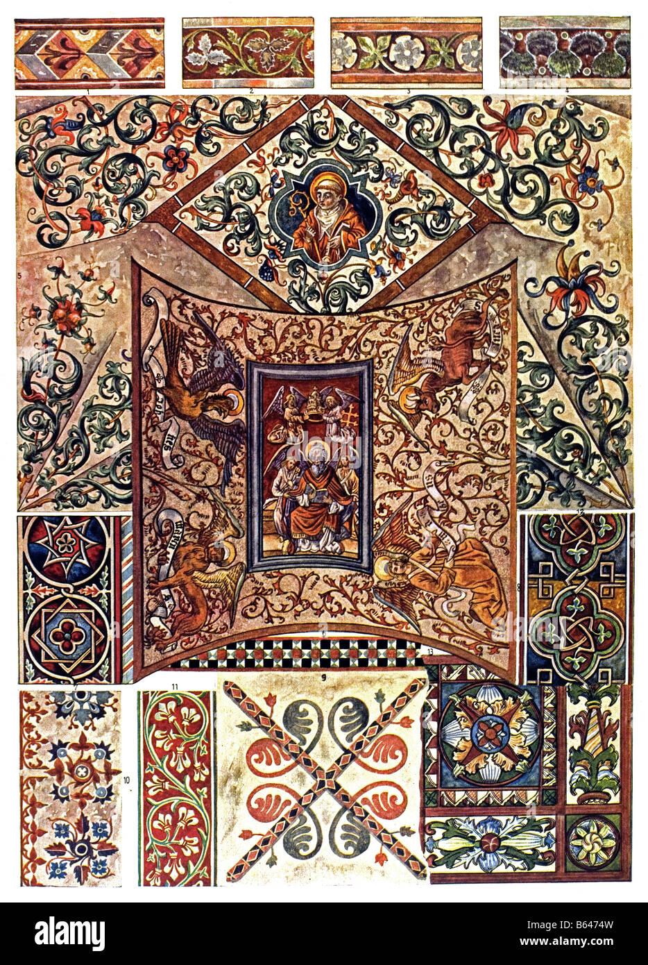 Gothic Ornament in Germany, Wall and ceiling paintings Stock Photo - Alamy