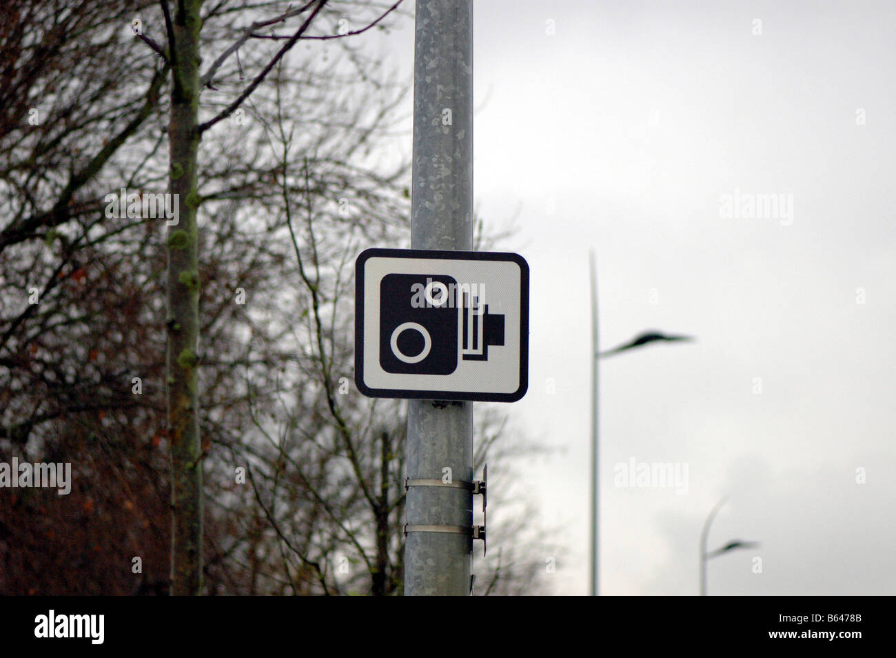 Speed camera sign Stock Photo - Alamy