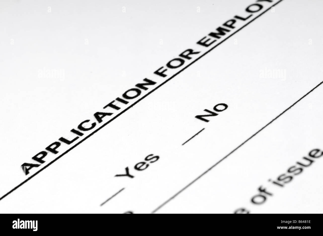 Job application form hi-res stock photography and images - Alamy