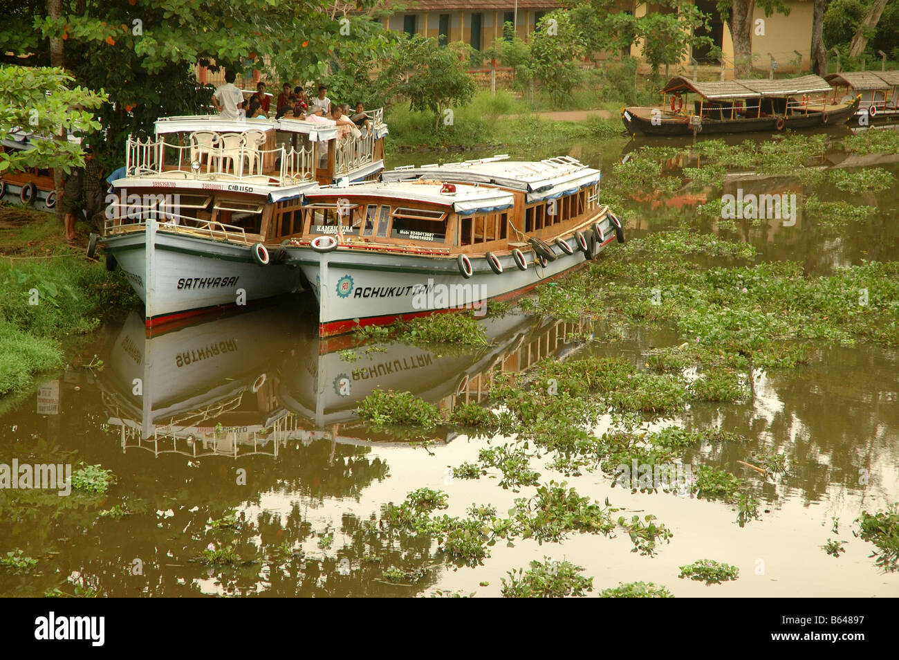 Two boats on the Backwaters of Kerala in Southern India Stock Photo - Alamy