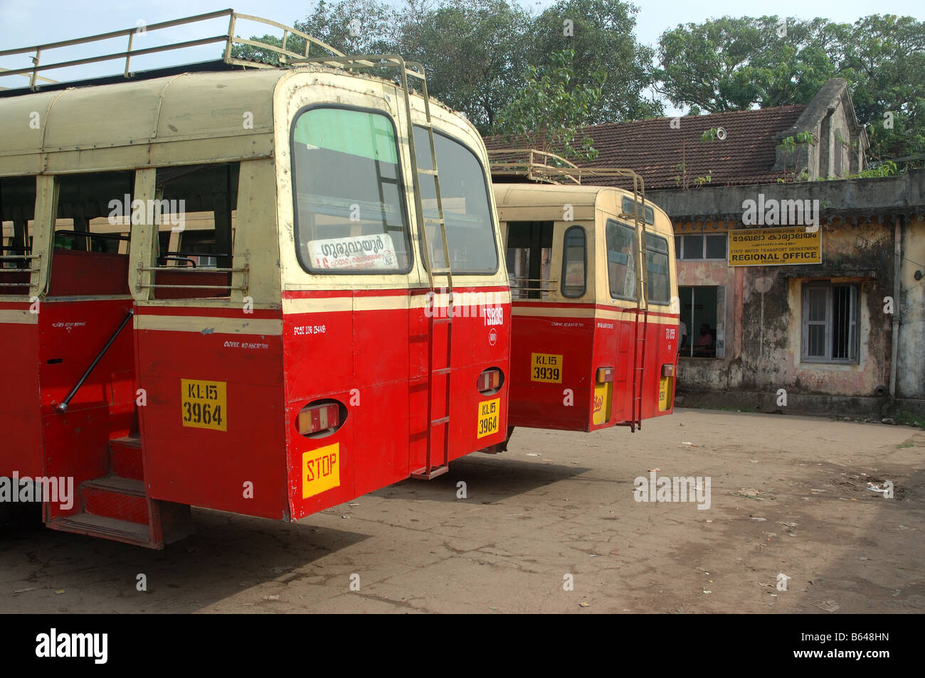 Government owned transport buses in the communist Indian state of ...