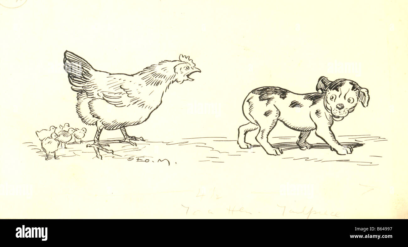 Original pen and ink drawing by Irish artist George Morrow (c1869-1955 ...