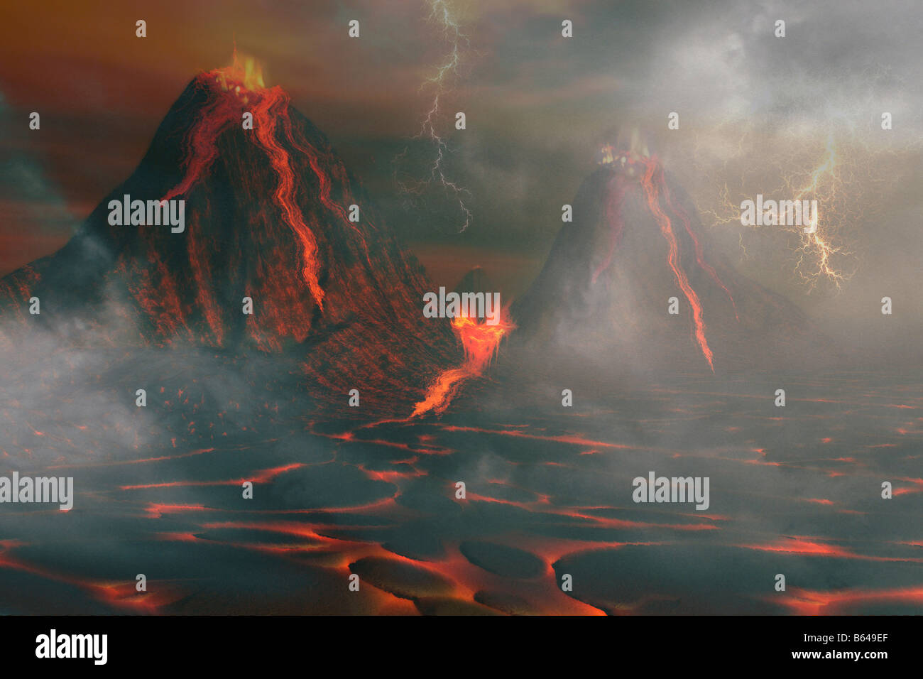 Lightning and volcanic eruption hi-res stock photography and images - Alamy