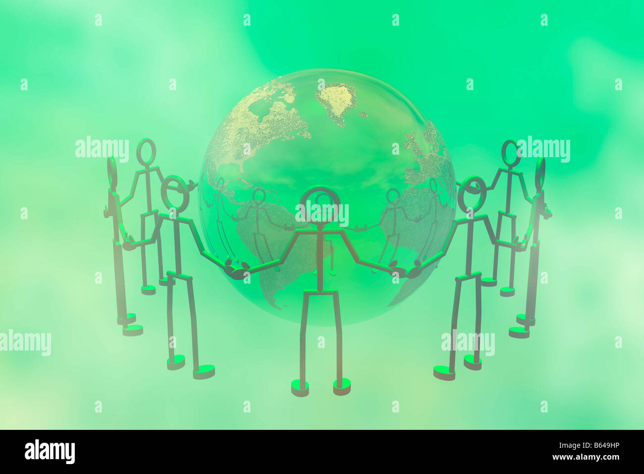 Global cooperation toward a greener earth Stock Photo - Alamy