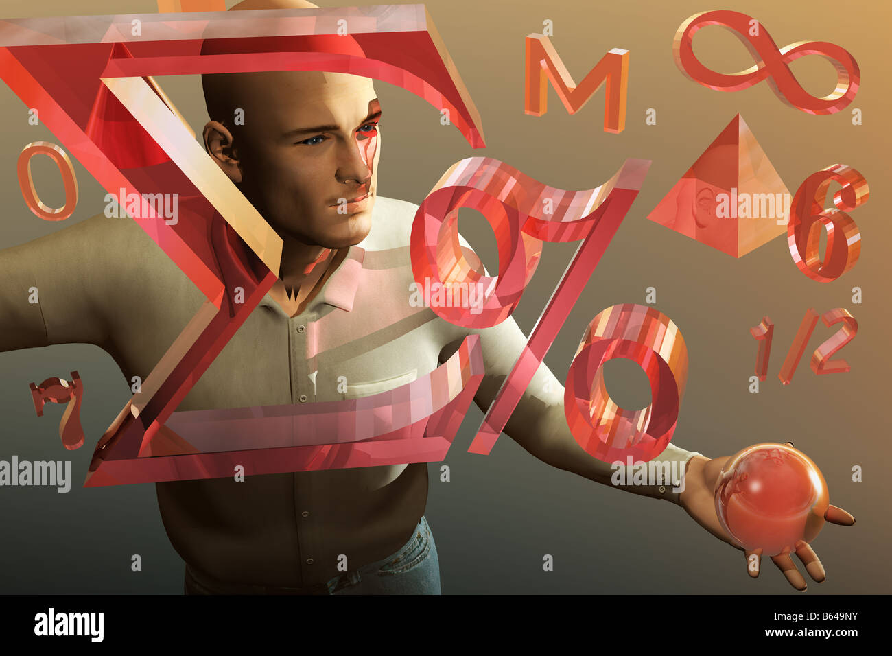 Man and mathematics Stock Photo - Alamy