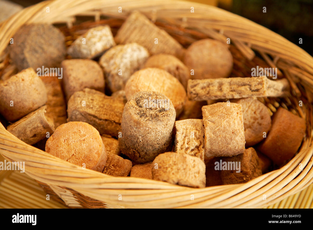 rustic cheese display france market Stock Photo - Alamy