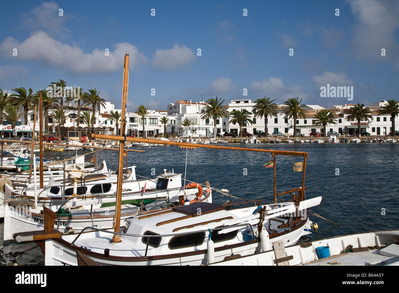 Boats in the harbour at Fornells, Menorca, Spain Stock Photo - Alamy