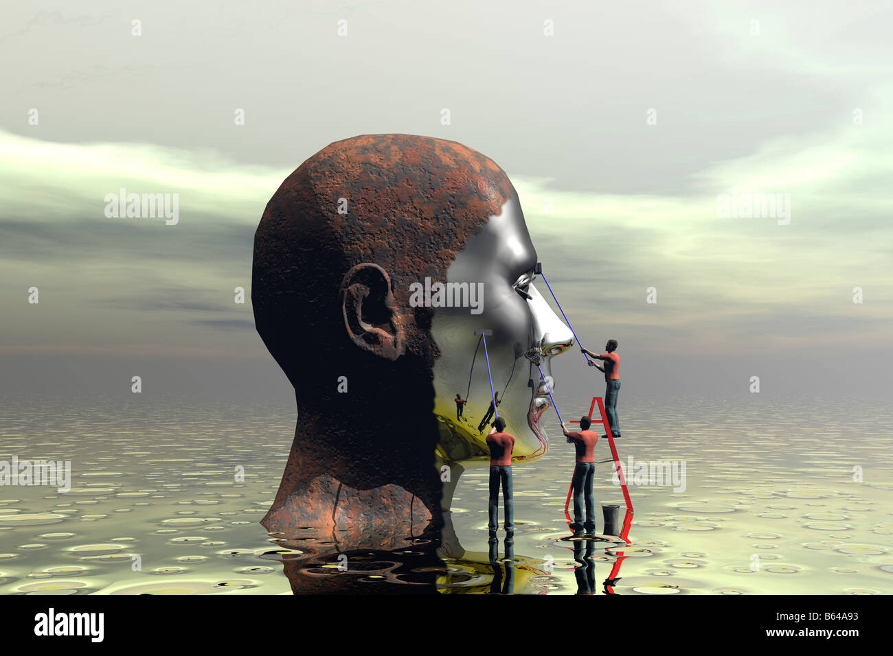 Polishing the rusted head Stock Photo - Alamy