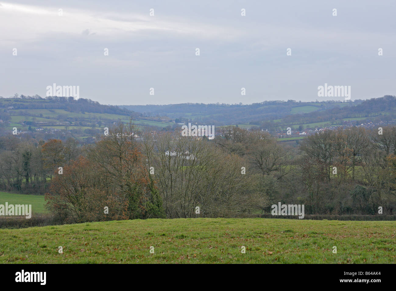 Hemyock Culm Valley Blackdown Hills Devon winter sunset Stock Photo - Alamy