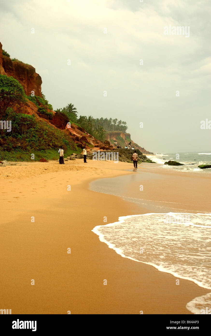 The beach and cliff face at Varkala, Kerala, India Stock Photo - Alamy